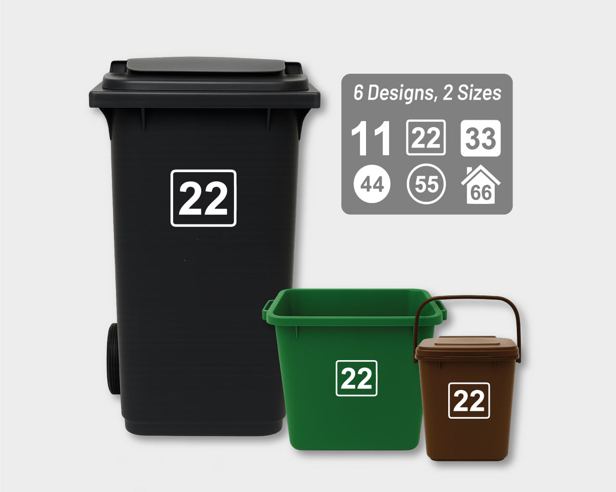 Bin Number Label – Wheelie Rubbish Signs